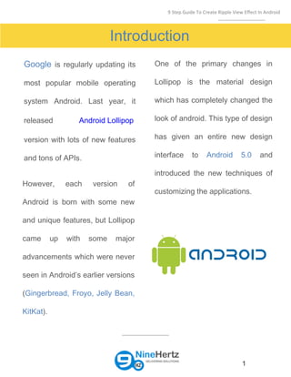 9 Step Guide to Create Ripple View Effect in Android | PDF