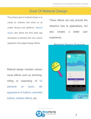 9 Step Guide to Create Ripple View Effect in Android | PDF