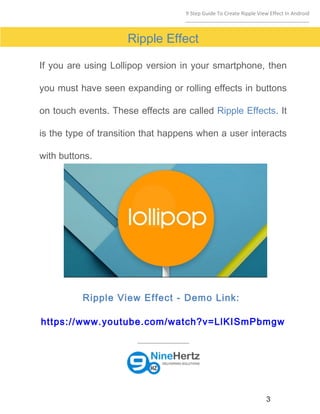 9 Step Guide to Create Ripple View Effect in Android | PDF