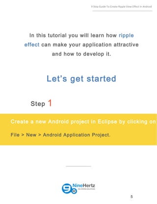 9 Step Guide to Create Ripple View Effect in Android | PDF