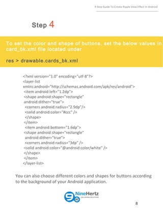 9 Step Guide to Create Ripple View Effect in Android | PDF | Free Download