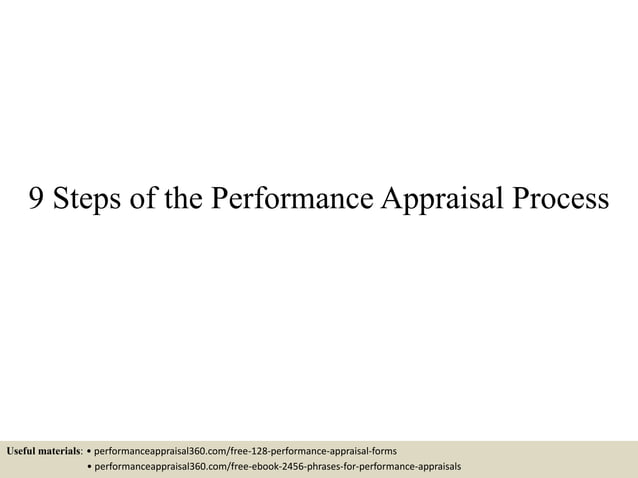 9 steps of the performance appraisal process | PDF | Resume Writing and ...
