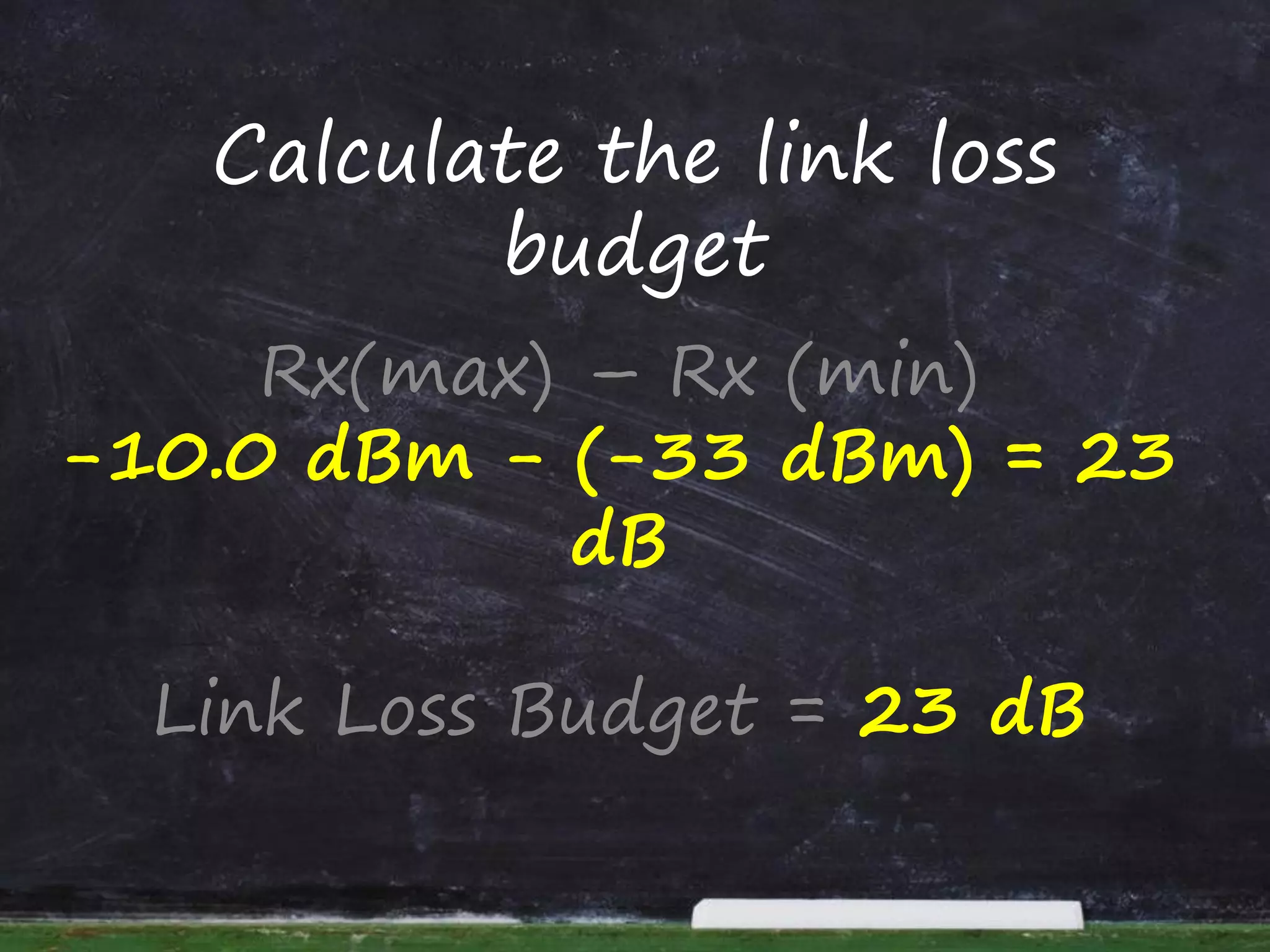 loss budget calculation in fiber optic link | PDF