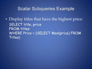 Subqueries | PPTX