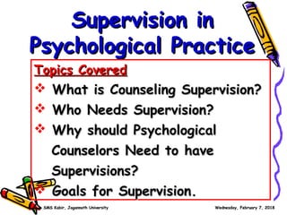 Supervision in Psychological Practice | PPT