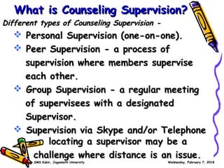 Supervision in Psychological Practice | PPT