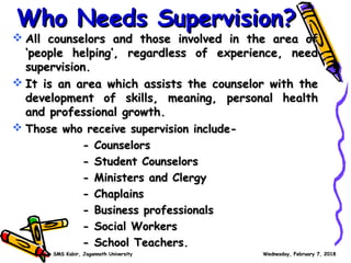 Supervision in Psychological Practice | PPT