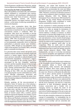 Sustainable Tourism Development A Critique | PDF
