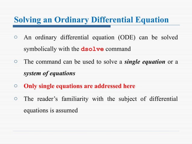 9_Symbolic Math in MATLAB for Engineers.pptx