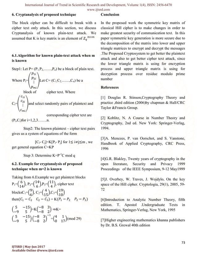 Symmetric Key Generation Algorithm In Linear Block Cipher Over Lu 0740