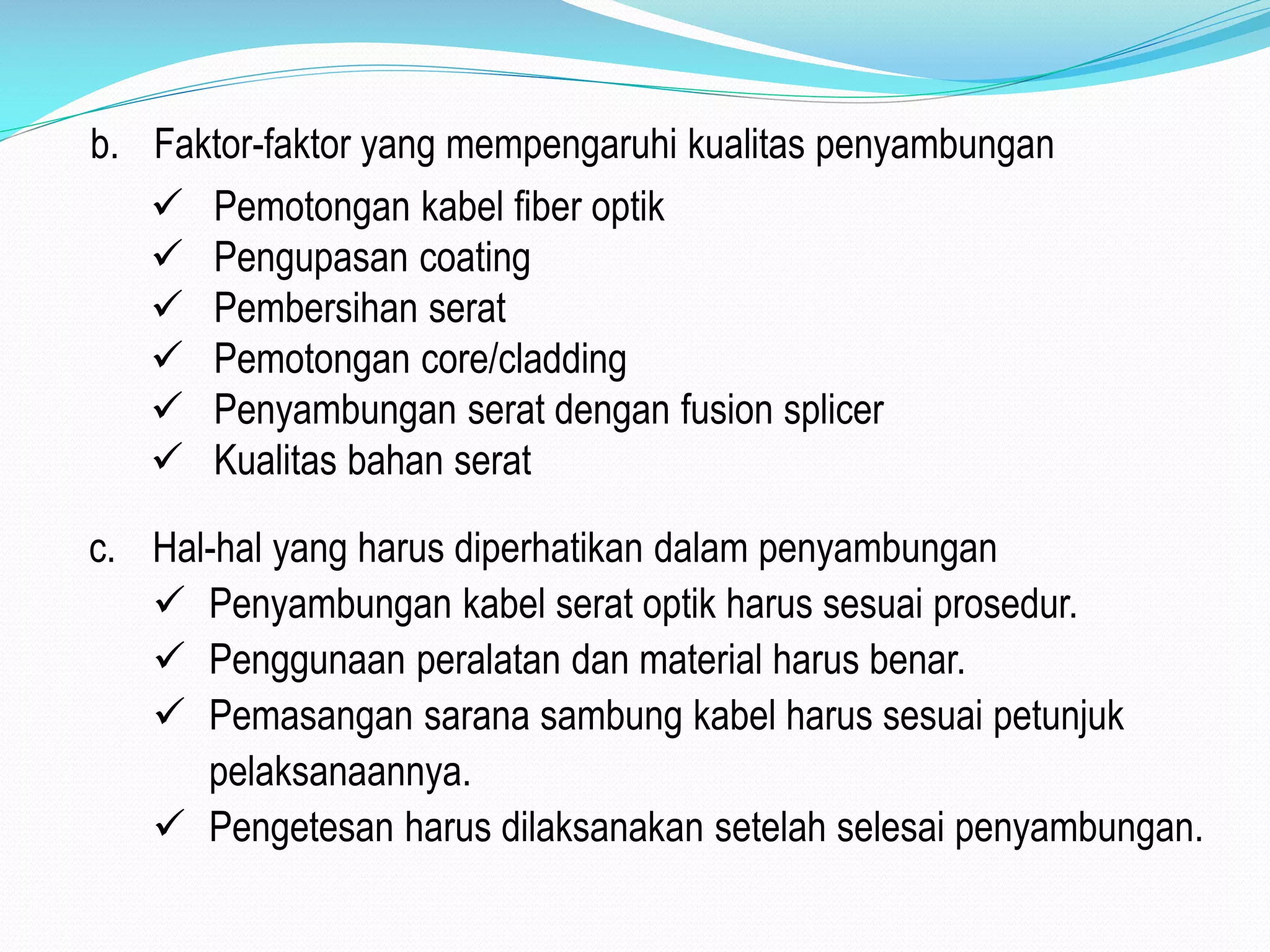 Prosedur Penyambungan Fiber Optik dengan Splicer | PDF