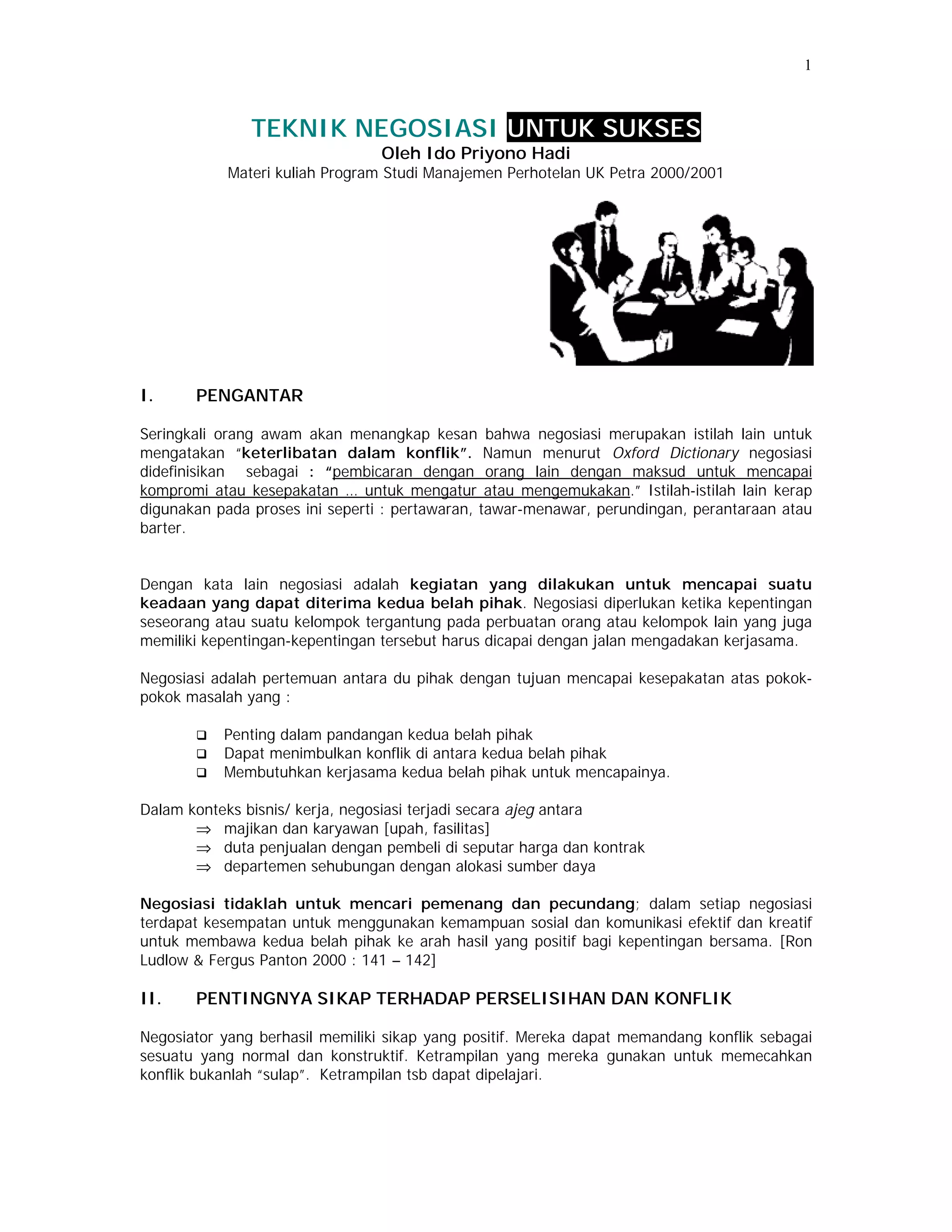 9 teknik negosiasi | PDF