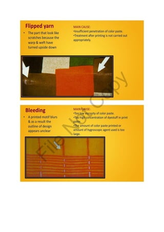 textile printing defects yogesh | PDF