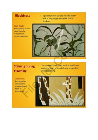 textile printing defects yogesh | PDF