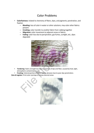 textile printing defects yogesh | PDF