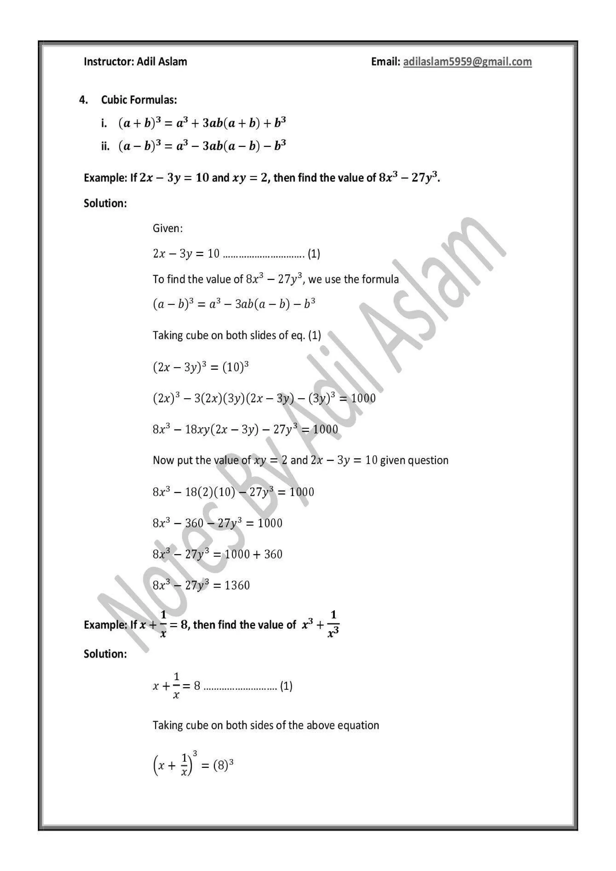 Grade 9 / O level Mathematics(Chapter #4) I AHSAN IRSHAD | PDF