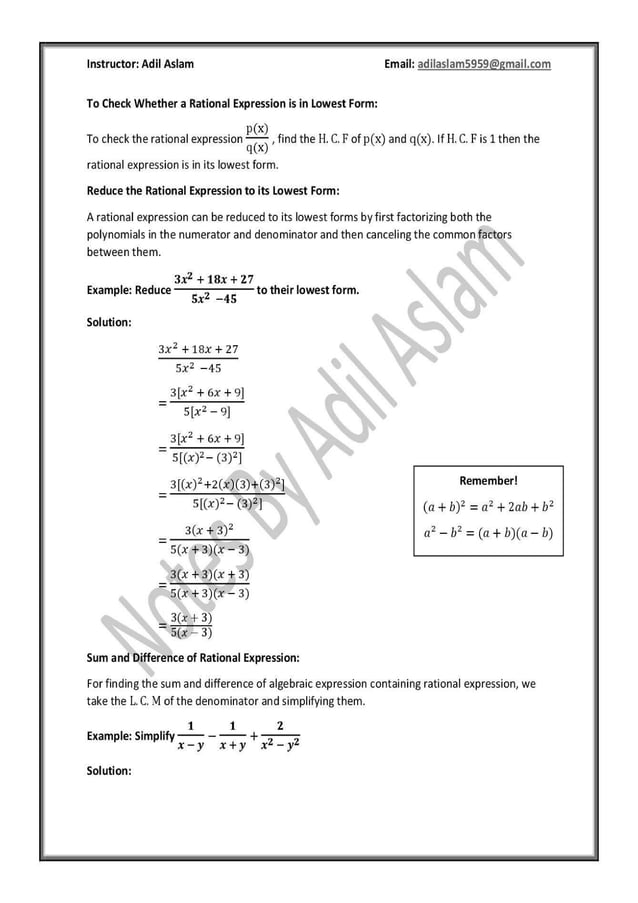 Grade 9 / O level Mathematics(Chapter #4) I AHSAN IRSHAD | PDF