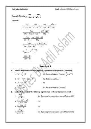 Grade 9 / O level Mathematics(Chapter #4) I AHSAN IRSHAD | PDF