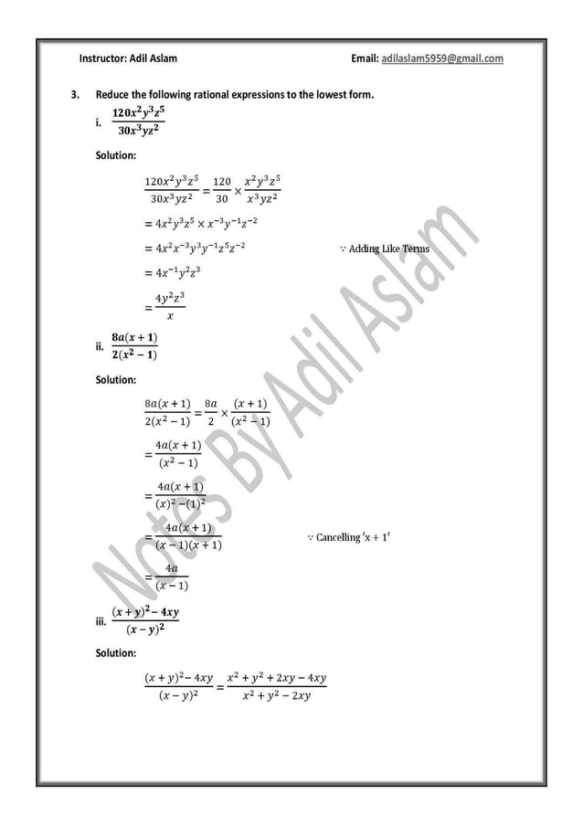 Grade 9 / O level Mathematics(Chapter #4) I AHSAN IRSHAD | PDF