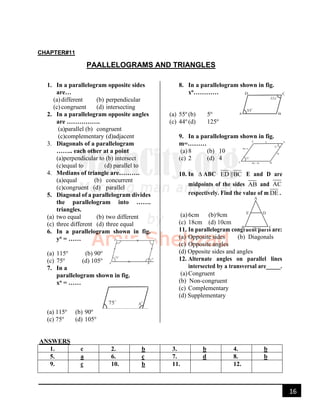 Class 9th Mcq for Preparing Exams , Maths | PDF
