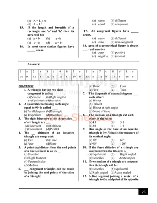 Class 9th Mcq for Preparing Exams , Maths | PDF