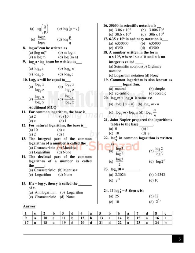 Class 9th Mcq for Preparing Exams , Maths | PDF
