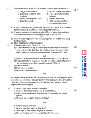 9th science sample pape for summative assessment-1 | PDF