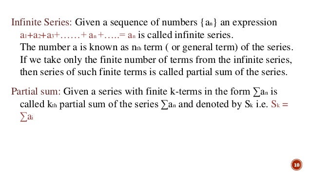 Infinite series-Calculus and Analytical Geometry