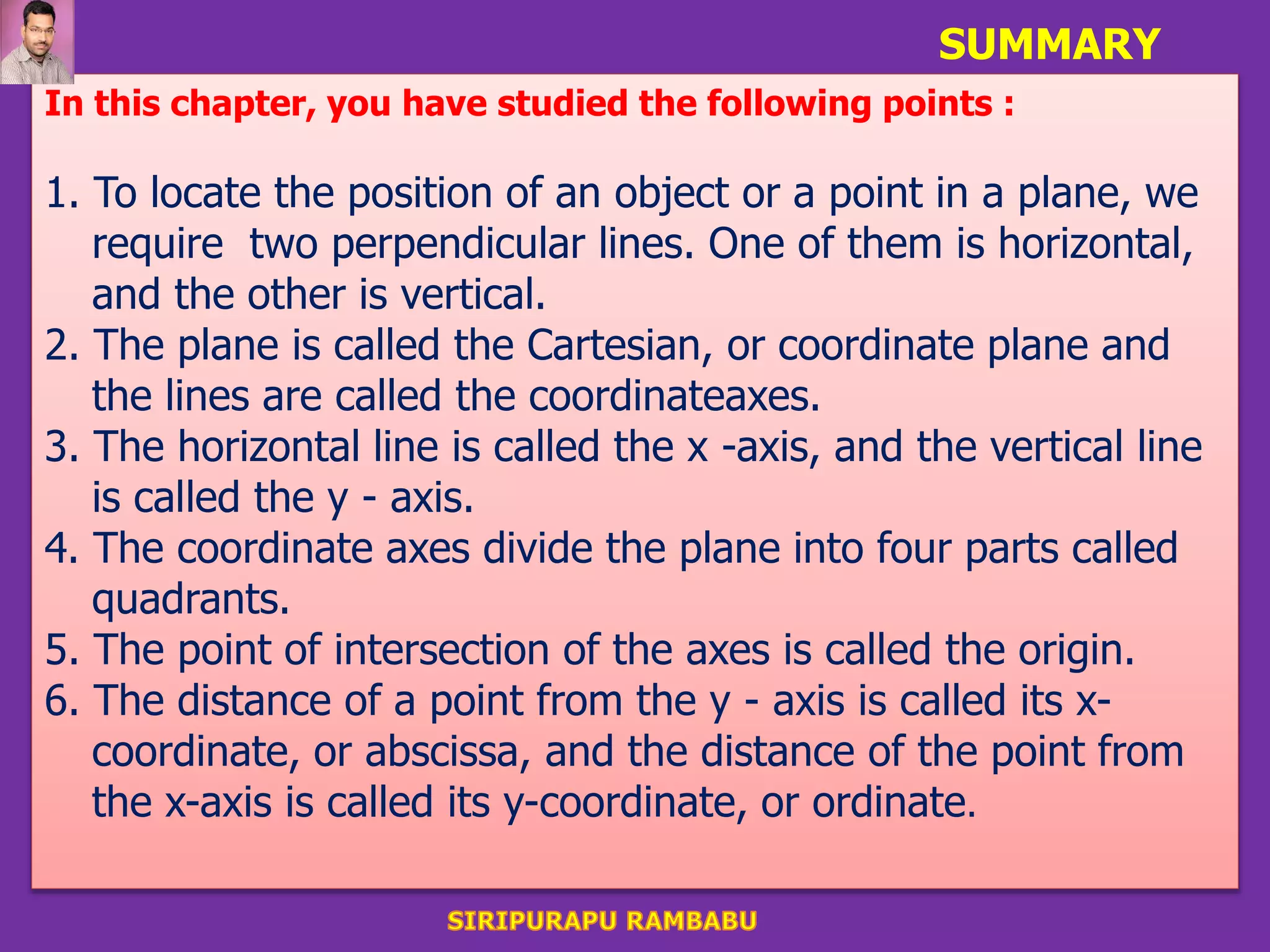 PPTs FOR 9TH CLASS COORDINATE GEOMETRY INTRODUCTION C | PPTX