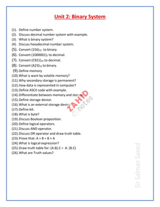 9th_Computer Full Exercise | PDF