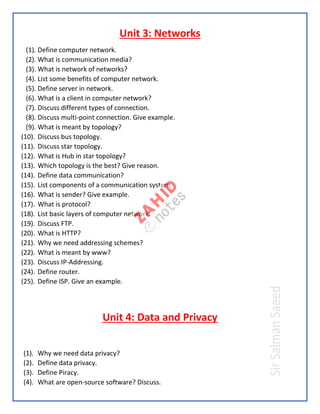 9th_Computer Full Exercise | PDF