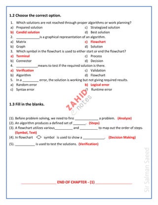 9th_Computer Full Exercise | PDF