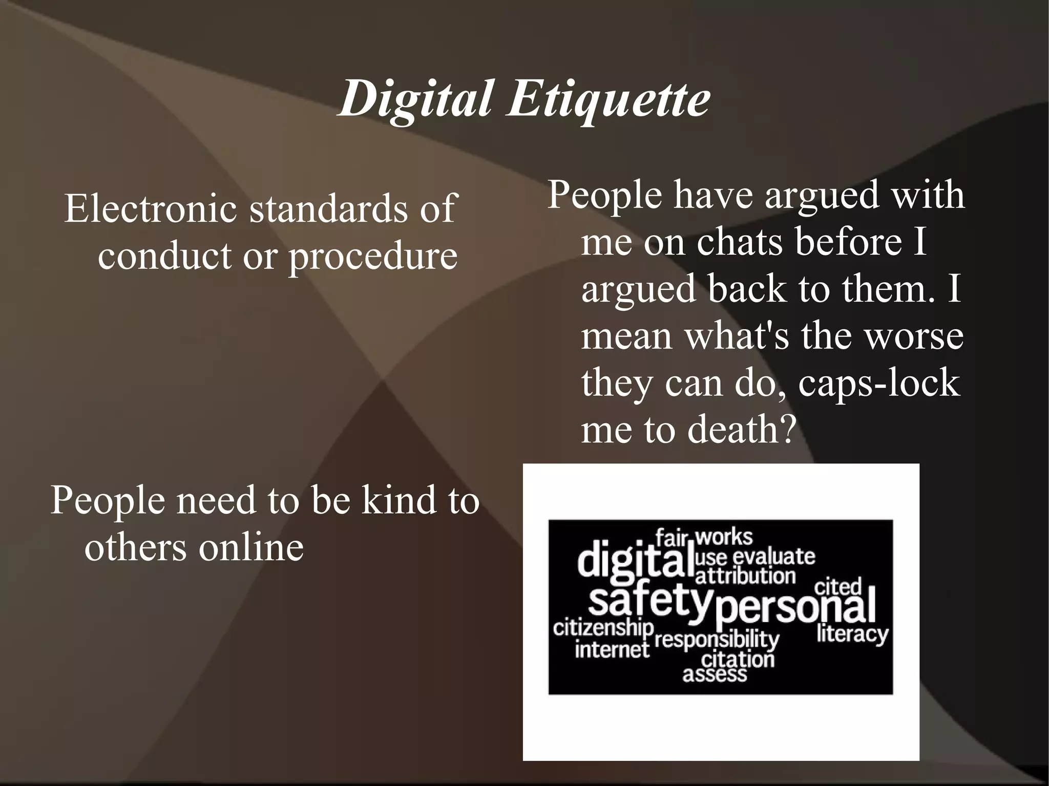 9 themes digital citizenship presentation | ODP | Internet Safety ...