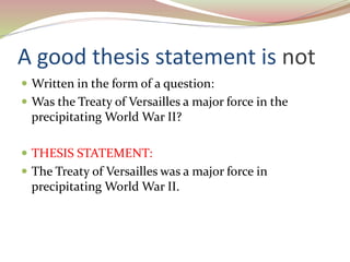 Writing A Good Thesis Statement | PPTX