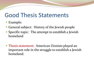 Writing A Good Thesis Statement