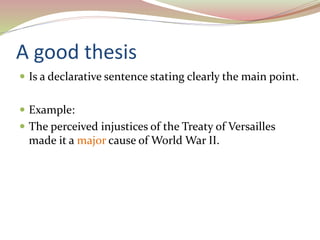 Writing A Good Thesis Statement | PPT