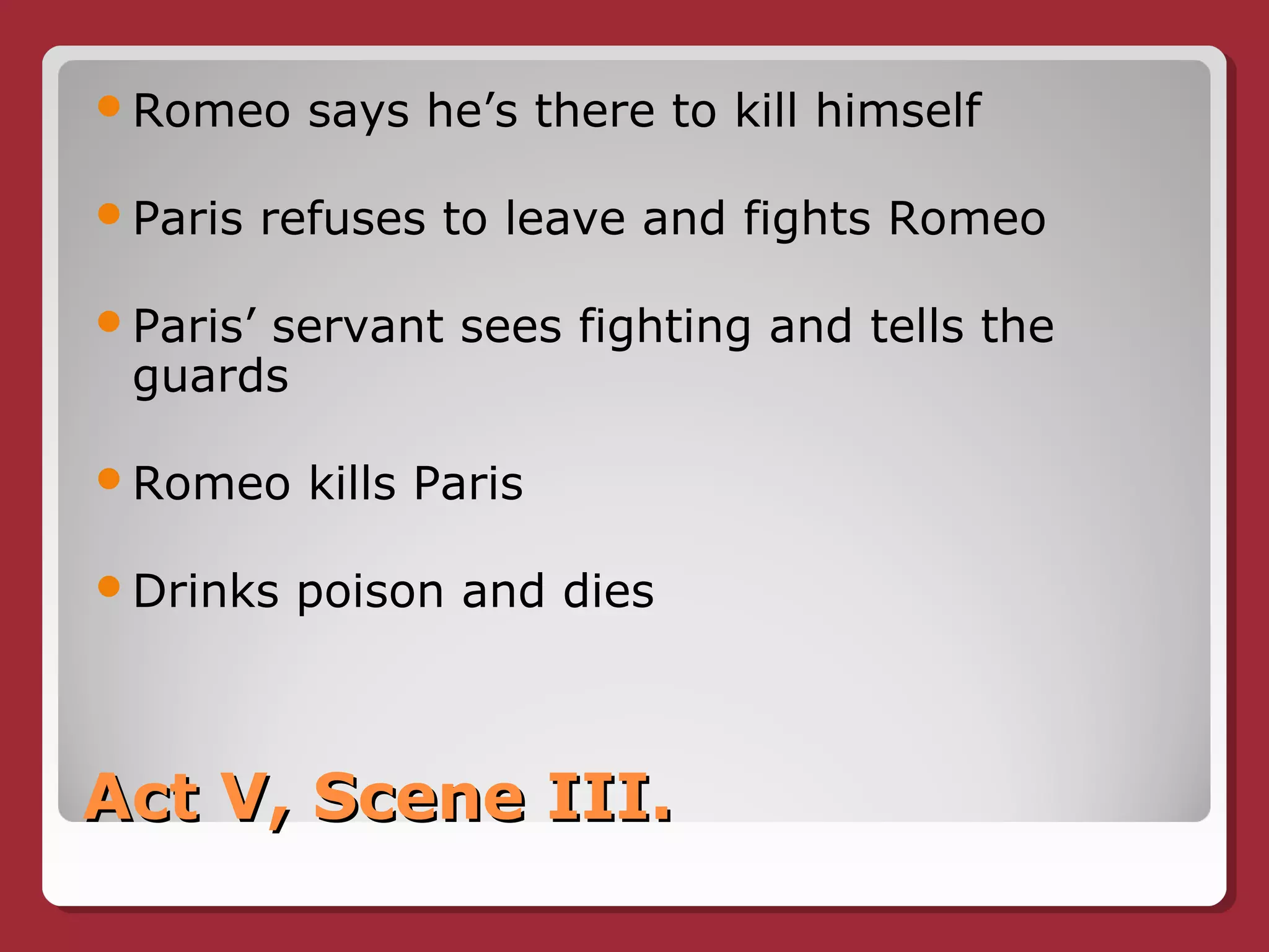 Romeo and Juliet Summary | PPT