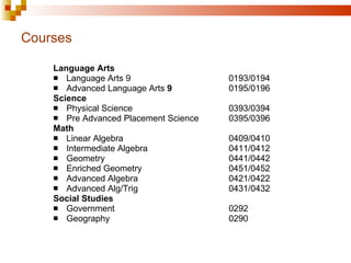 9th grade 2012-13_registration | PPT