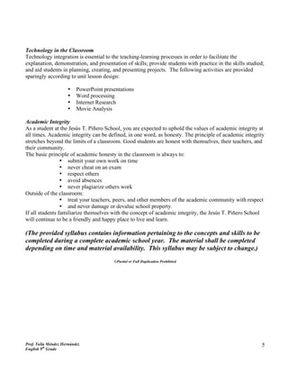 Advanced English Course Syllabus | PDF