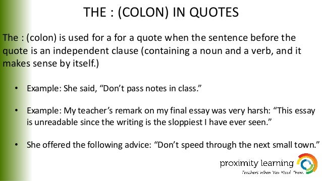 Colon Use Quotes