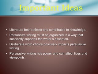 9th grade english unit 9.4 week two | PPTX