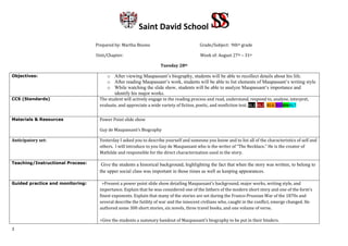 9th grade lesson planning 2013 | DOCX