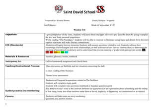 9th grade lesson planning 2013 | DOCX