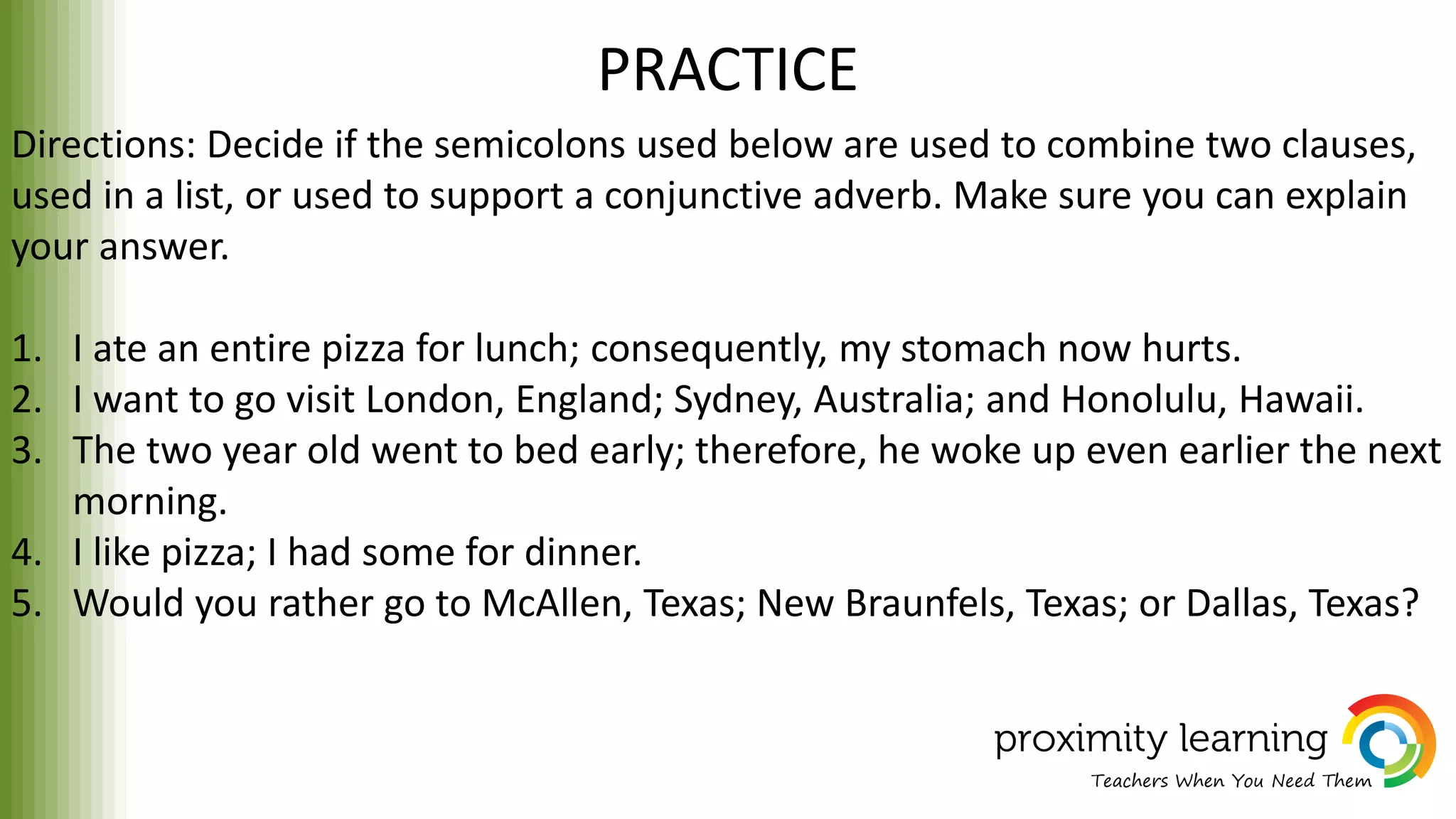 9th grade semicolons | PPTX