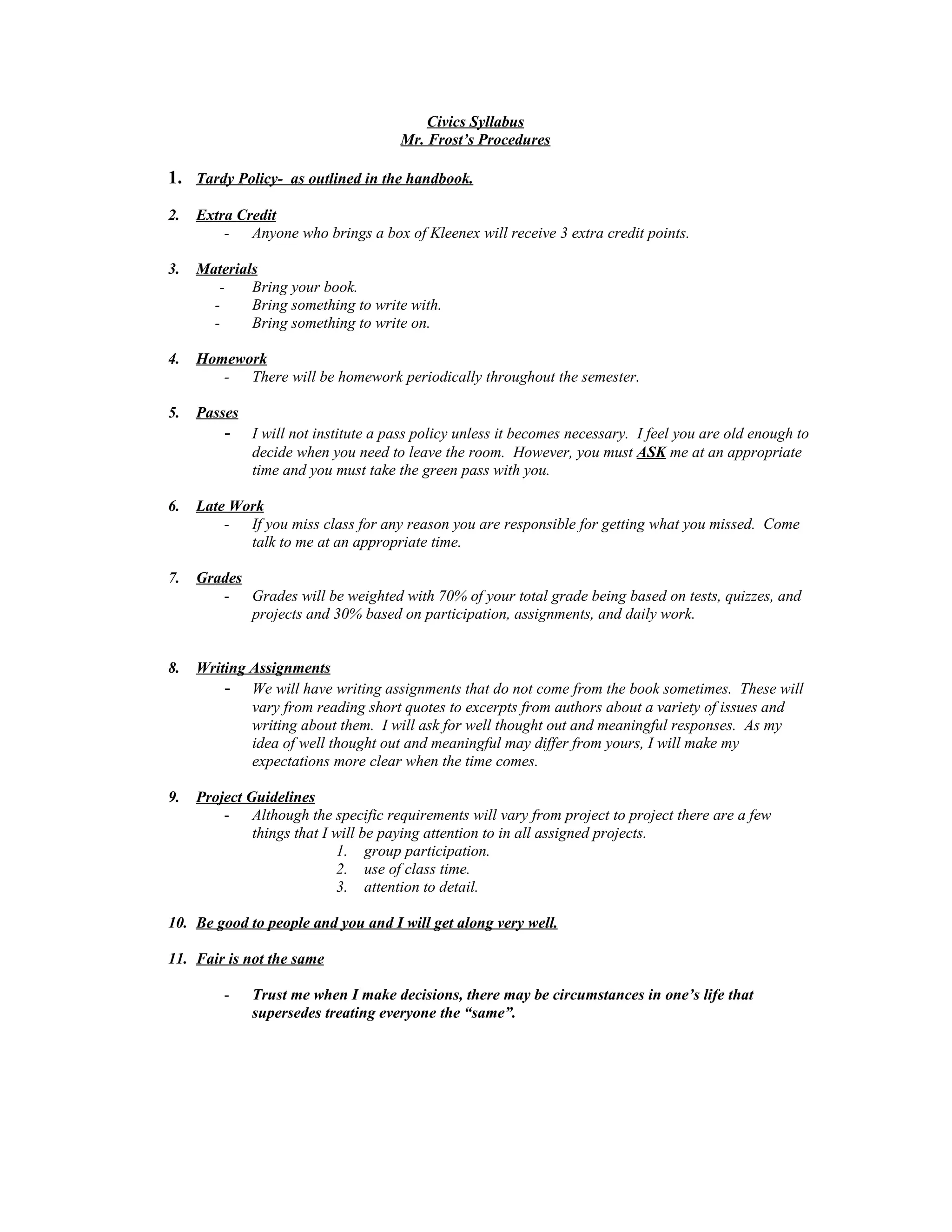 9th grade syllabus | DOC | Homework and Study | Education