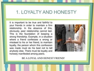 Things to consider to keep a strong peer relationship | PPTX