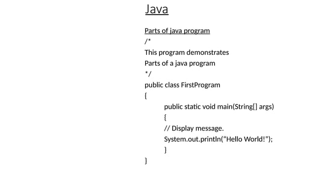 9th intro to java.pptx it include class, objects | PPT
