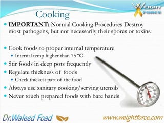 9th lecture-Sanitary procedures while preparing and cooking food | PPTX