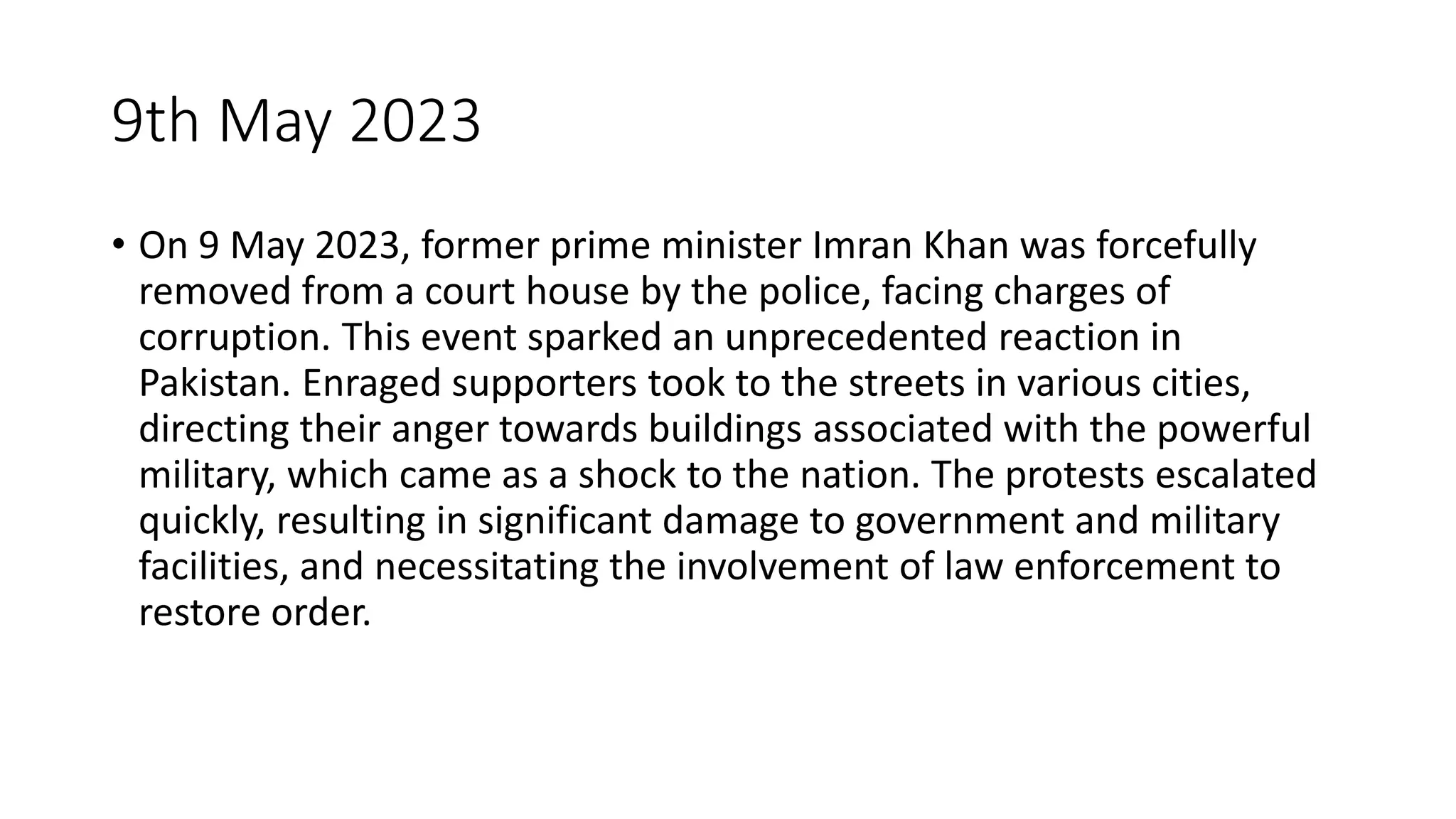 9th May Riots in Pakistan - 2023 - a presentation .pptx