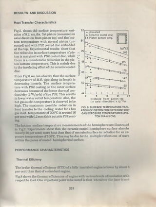 Experiments on a Thermally Insulated Diesel Engine | PDF